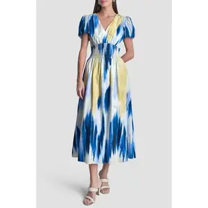 Dkny Abstract Print Cotton Dress - Sunlit Shoreline