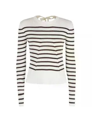 SEMICOUTURE Agacia Striped Sweater - White