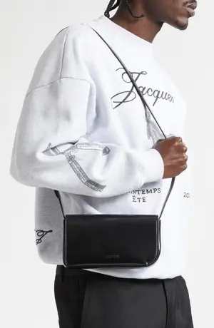 Jacquemus Le Curvo Leather Crossbody Bag - Black