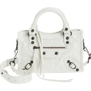 Balenciaga Mini Le City Brogue Bag - Optic White