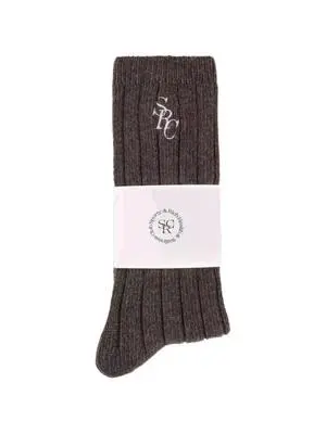 SPORTY & RICH Ribbed Knit Crew Socks