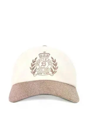 SPORTY & RICH Two-tone Baseball Cap With Embroidered Logo - Neutrals