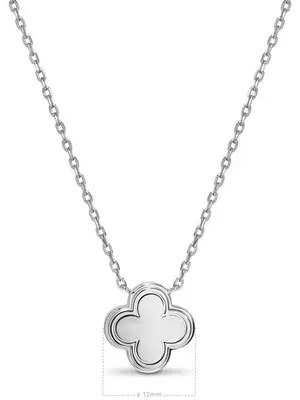 DEVATA Contour-lined Clover Necklace