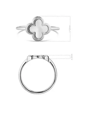 DEVATA Contour-lined Clover Ring