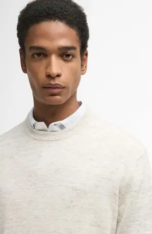 Barbour Flaxby Linen Blend Crewneck Sweater