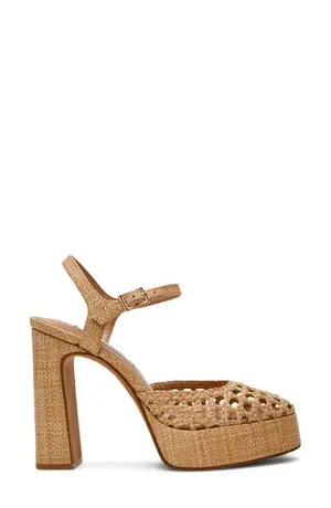 Steve Madden Lexie Ankle Strap Platform Pumps - Natural