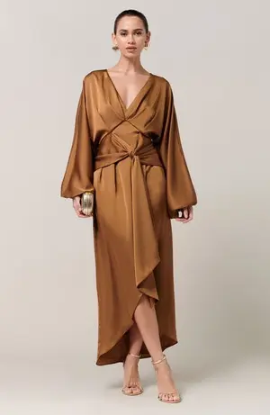 SAVEL Irena Midi Dress - Bronze