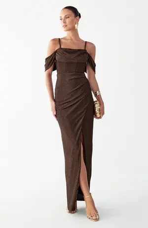 BWLDR Amie Maxi Dress - Rose Gold