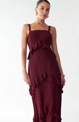 BWLDR Cheri Maxi Dress - Plum