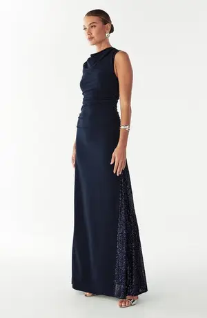 BWLDR Avena Maxi Dress - Navy Blue