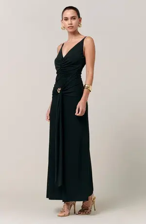 SAVEL Cynthia Midi Dress - Midnight Emerald