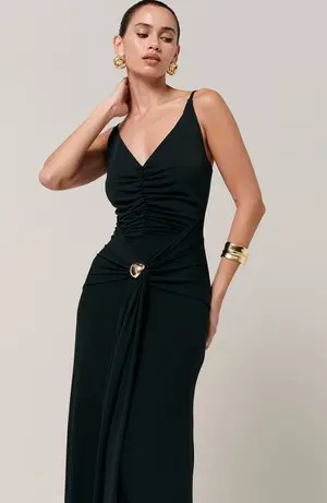 SAVEL Cynthia Midi Dress - Midnight Emerald