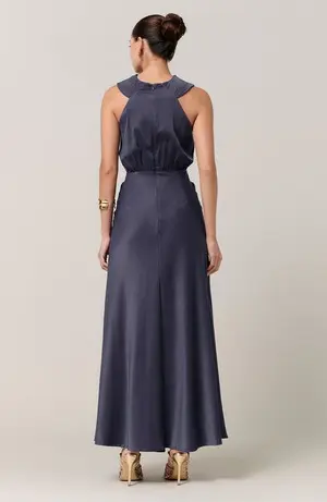 SAVEL Clover Midi Dress - Petrol Blue