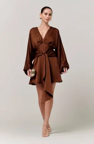 SAVEL Irena Mini Dress - Chocolate