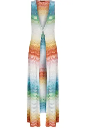 Missoni Long Gilet Cover-up In Shaded Lamé Viscose - Multicoloured