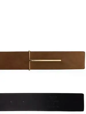 TOM FORD T-buckle Suede Belt