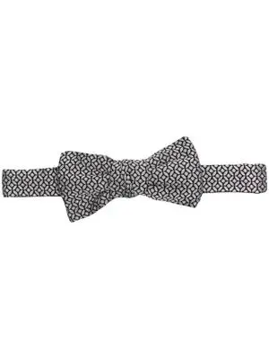LANVIN Patterned-jacquard Silk Bow - Black