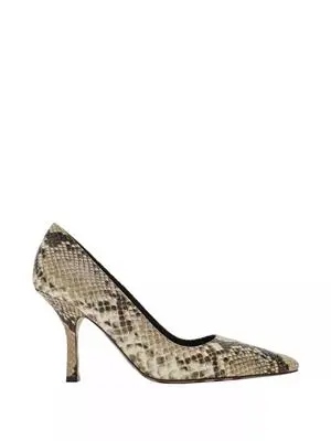 Burberry Dame Python-print Leather Pumps
