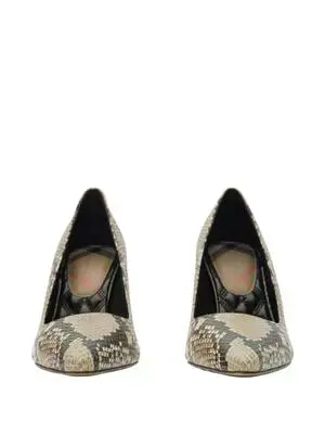 Burberry Dame Python-print Leather Pumps