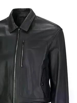 DESA 1972 Zipped Leather Bomber Jacket