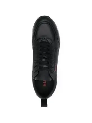 Hugo Logo-print Leather Sneakers - Black
