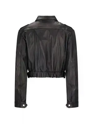 Alessandra Rich Leather Zip-up Jacket - Black