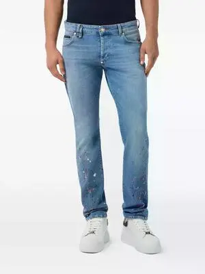 Philipp Plein Paint Splatter Straight Jeans