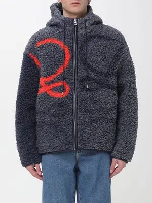 Loewe Fleece Zip-up Jacket With Graphic Detail - Blue