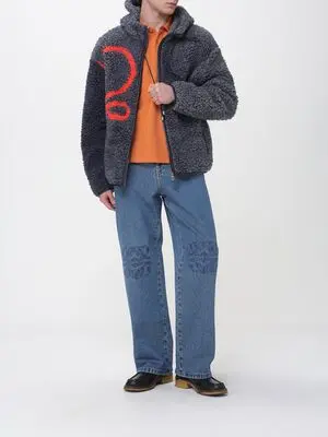 Loewe Fleece Zip-up Jacket With Graphic Detail - Blue