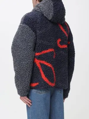 Loewe Fleece Zip-up Jacket With Graphic Detail - Blue