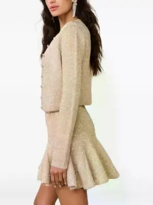 LoveShackFancy Ferra Buttoned Cropped Cardigan - Neutrals