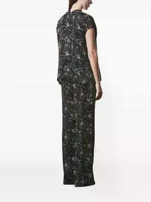 THOM KROM Marble Print Wide Leg Trousers