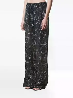 THOM KROM Marble Print Wide Leg Trousers