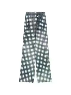 Ermanno Scervino Gingham Viscose Trousers - Black