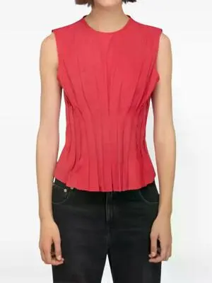 SEMICOUTURE Sleeveless Pleated Detail Top