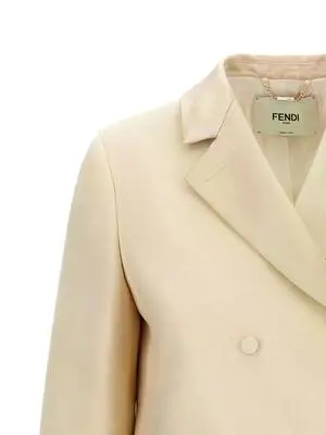 Fendi Double-breasted Blazer With Silk Lapels