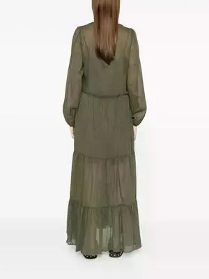 TWINSET Long Muslin Dress With Tiered Flounces