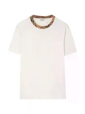 Burberry Check Trim Cotton T-shirt