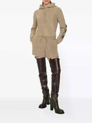 Burberry Wool Cashmere Ribbed Knit Shorts