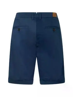 MOORER Pleated Shorts With Cuffed Hem - Blue
