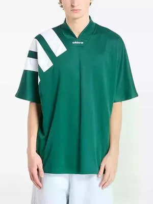 Adidas Originals Adicolor Blocked Shirt With V-neck And Short Sleeves - Green