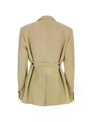 TELA Belted Double-breasted Blazer - Neutrals