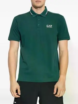EA7 Logo-print Polo Shirt - Green