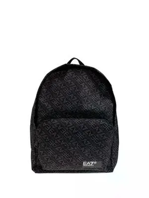 Emporio Armani Logo Print Backpack - Black