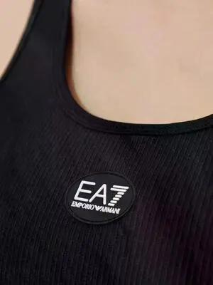 EA7 Logo-detail Ribbed Top
