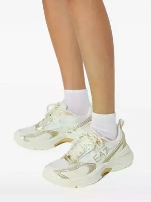 EA7 Logo-detail Lace-up Sneakers - Neutrals