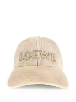 Loewe Logo-embroidered Cotton Cap - White