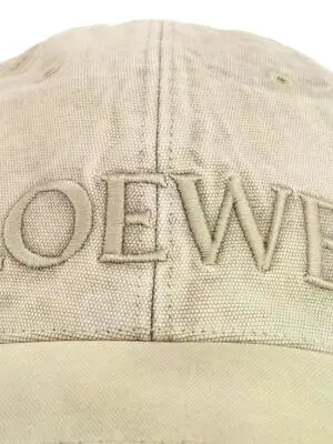 Loewe Logo-embroidered Cotton Cap - White
