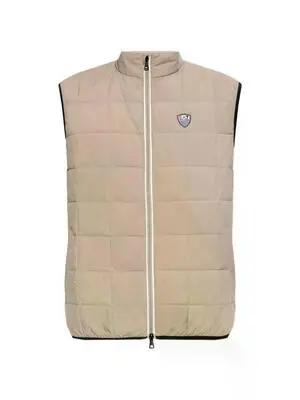 Emporio Armani Quilted Logo-patch Gilet - Neutrals