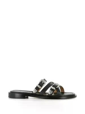 Sartore Buckle-strap Flat Sandals - Black